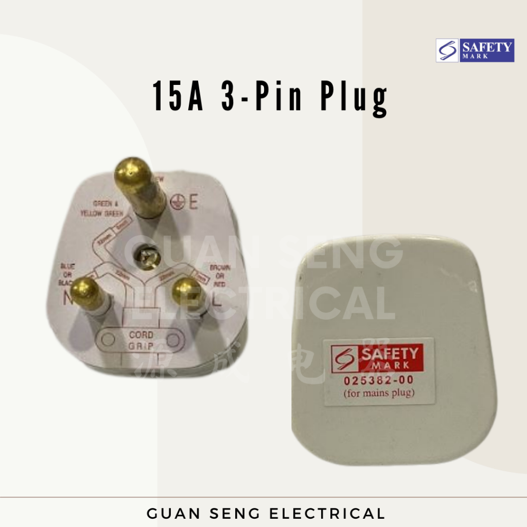 Britz 13A & 15A 3 Pin Plug with Fuse - Singapore Safety Mark | Guan ...