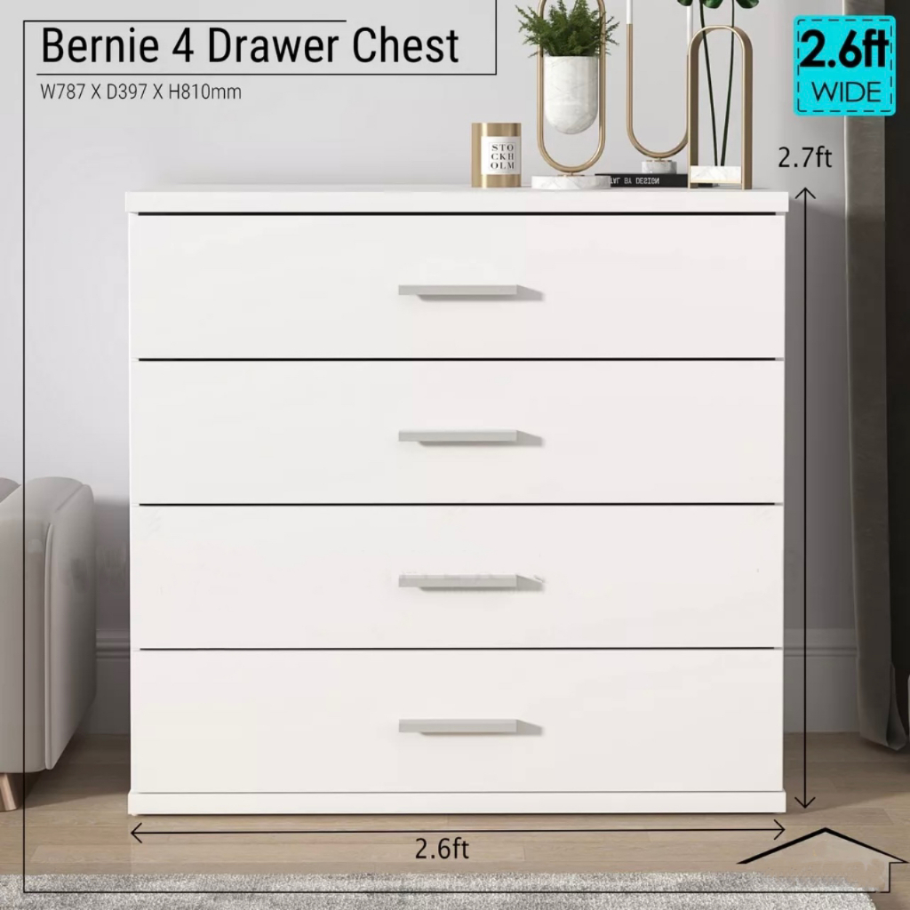 Luxe: Bernie 4 Drawer Chest | 4 Layers | Storage Cabinet Organiser ...