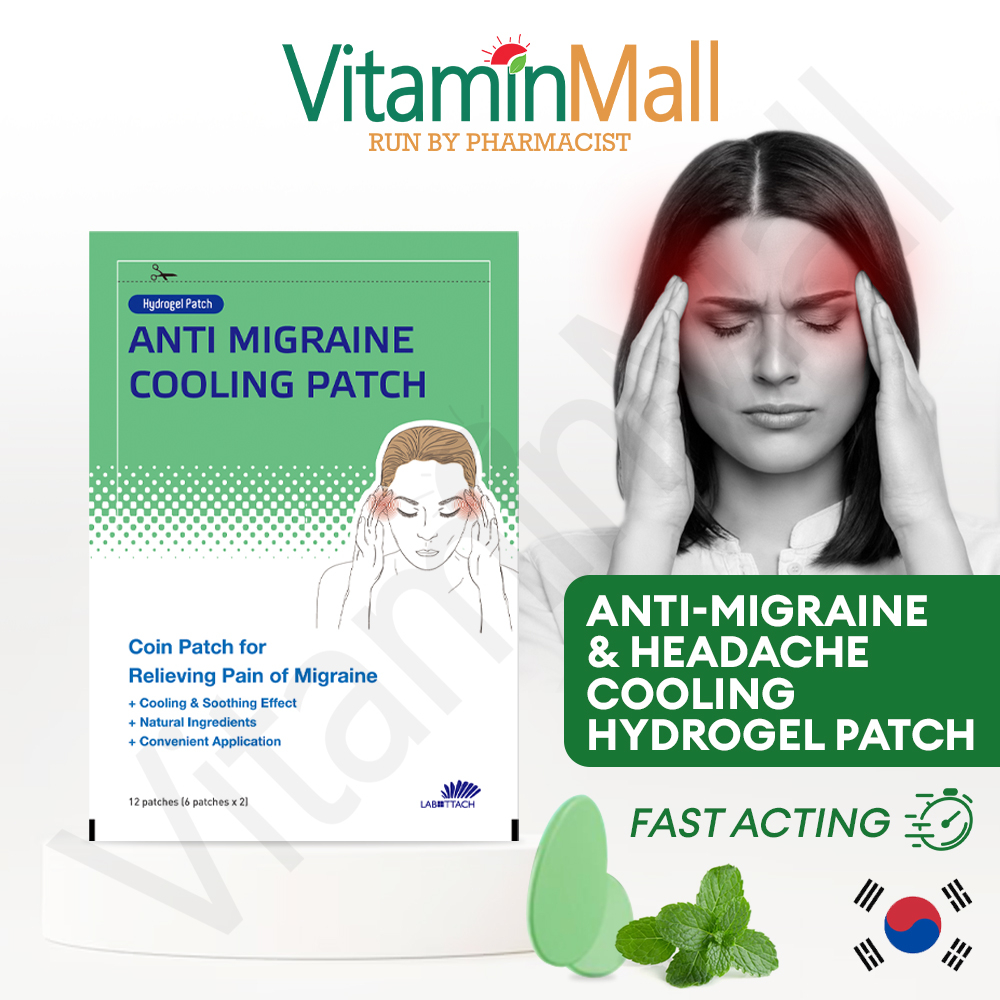 KOREA Labottach Migraine Relief Cooling Patch - Fast Acting & Long ...