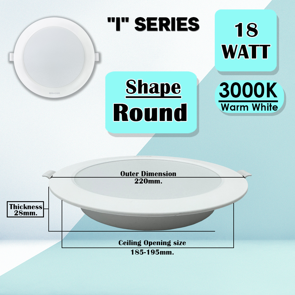 LED Downlight Recess Panel Round & Square 6W / 9W / 12W / 18W / 24W ...