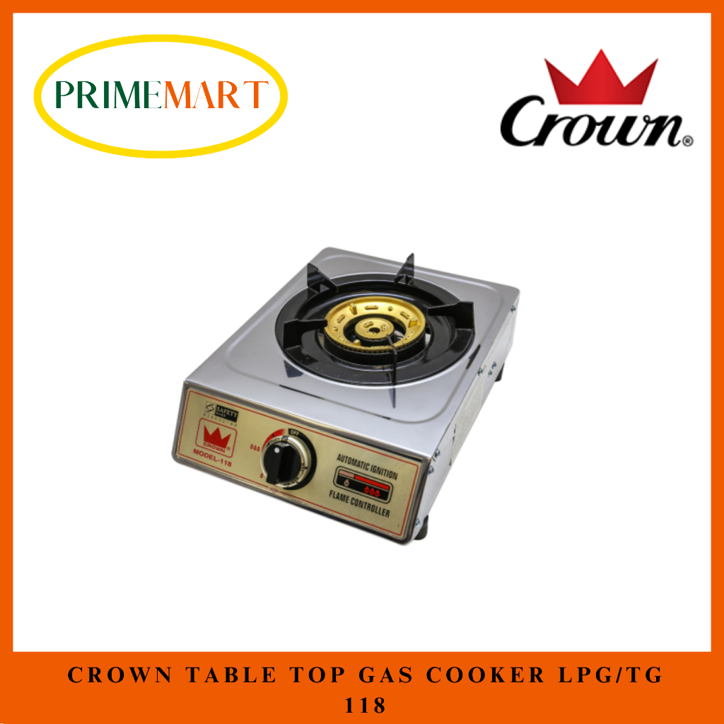 CROWN 118 / TECNO TTC F3SV TABLE TOP GAS COOKER (LPG/TG) - 1 YEAR LOCAL ...