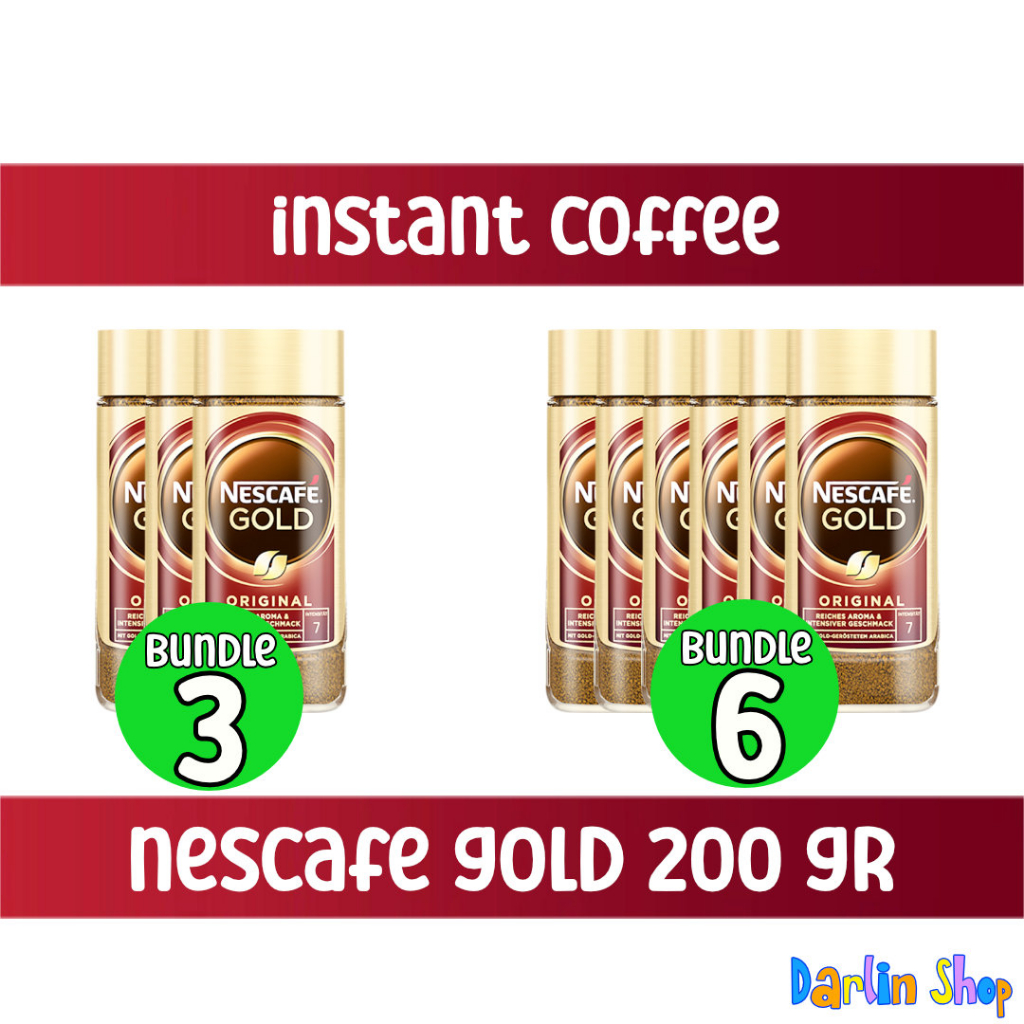 Nescafe Gold 200 gr (bundle of 3)(bundle of 6) Instant Coffee | Shopee ...