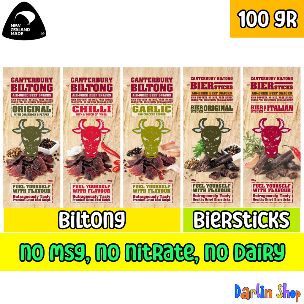 [Halal] Canterbury Biltong, Beef Jerky / Sticks, 100 gr | Shopee Singapore