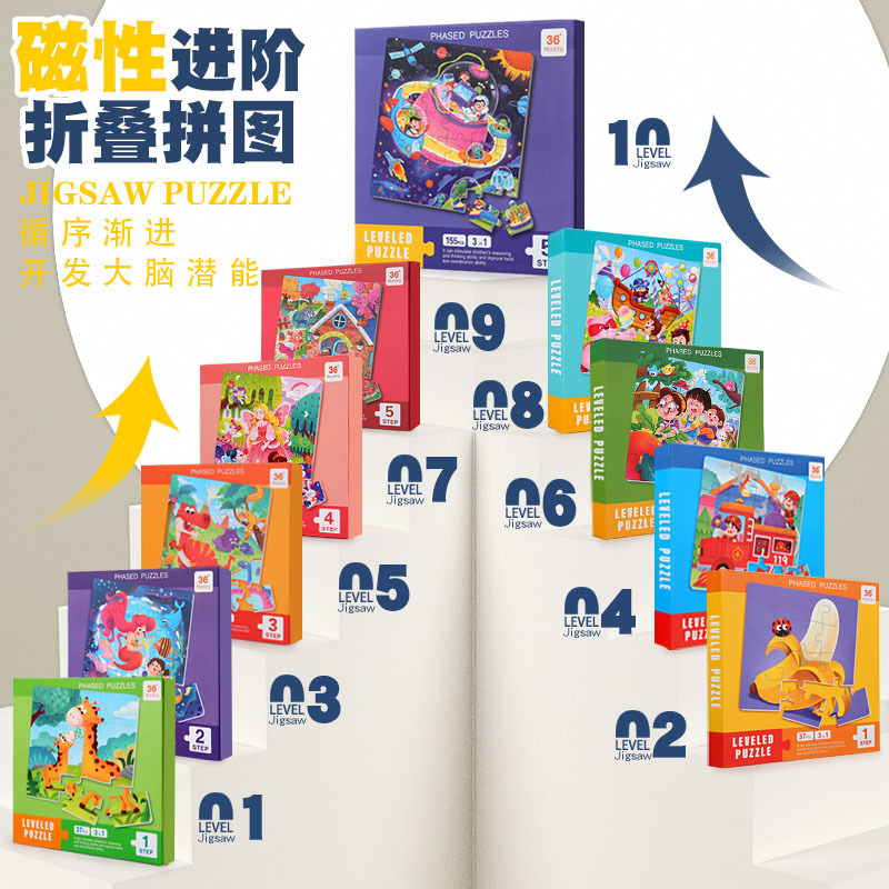 Magnetic Puzzle Foldable Advanced Puzzle Book for Children | Shopee ...