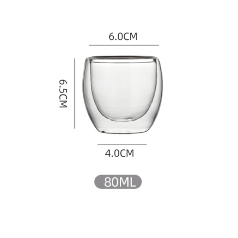 [SG Stock] Double Walled Cup 双层玻璃杯 Insulated Drinking Glass Cup Coffee Tea 80ML/150ML/250ML ...