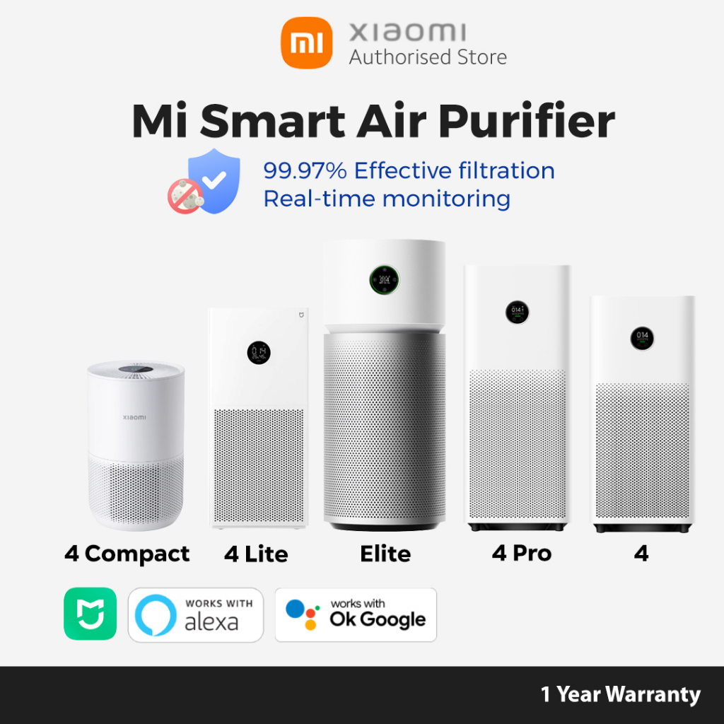 Xiaomi Mi Air Purifier New 4 Compact/4/4 Lite/4 Pro | 99.97% Filtration ...