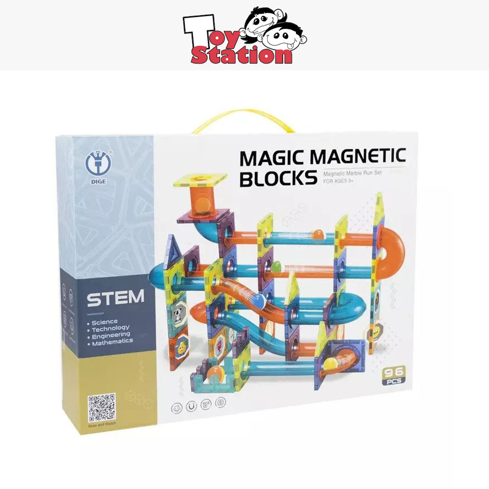 DIGE Magic Magnetic Blocks 96Pcs Magnetic Marble Run Set | 3D ...