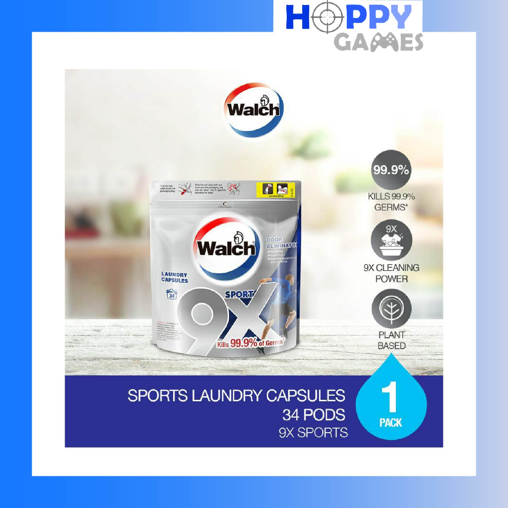 [REFILL PACK / TUB OPTION] Walch Laundry Capsules 9x Sports Walch ...