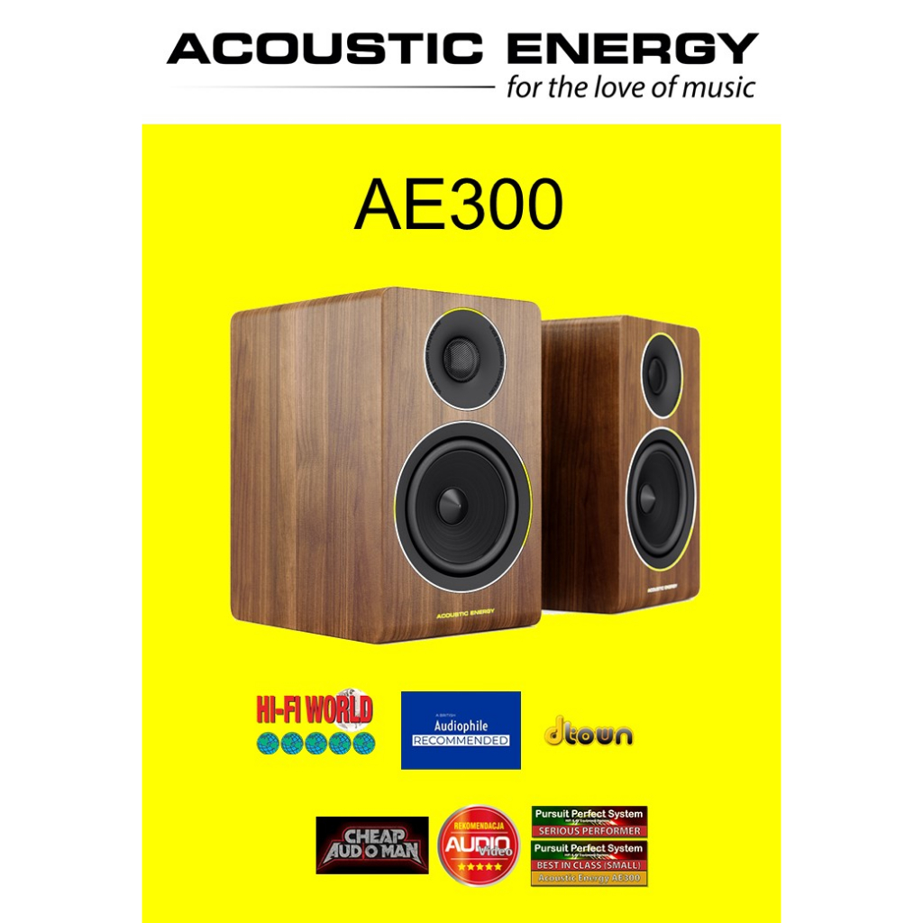 ACOUSTIC ENERGY AE300 Bookshelf Speakers (Walnut Wood Veneer) | Shopee ...