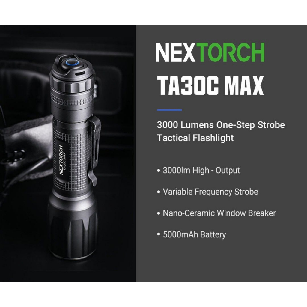 Nextorch TA30C Max Tactical Flashlight_3000 Lumens & 390 Meters ...