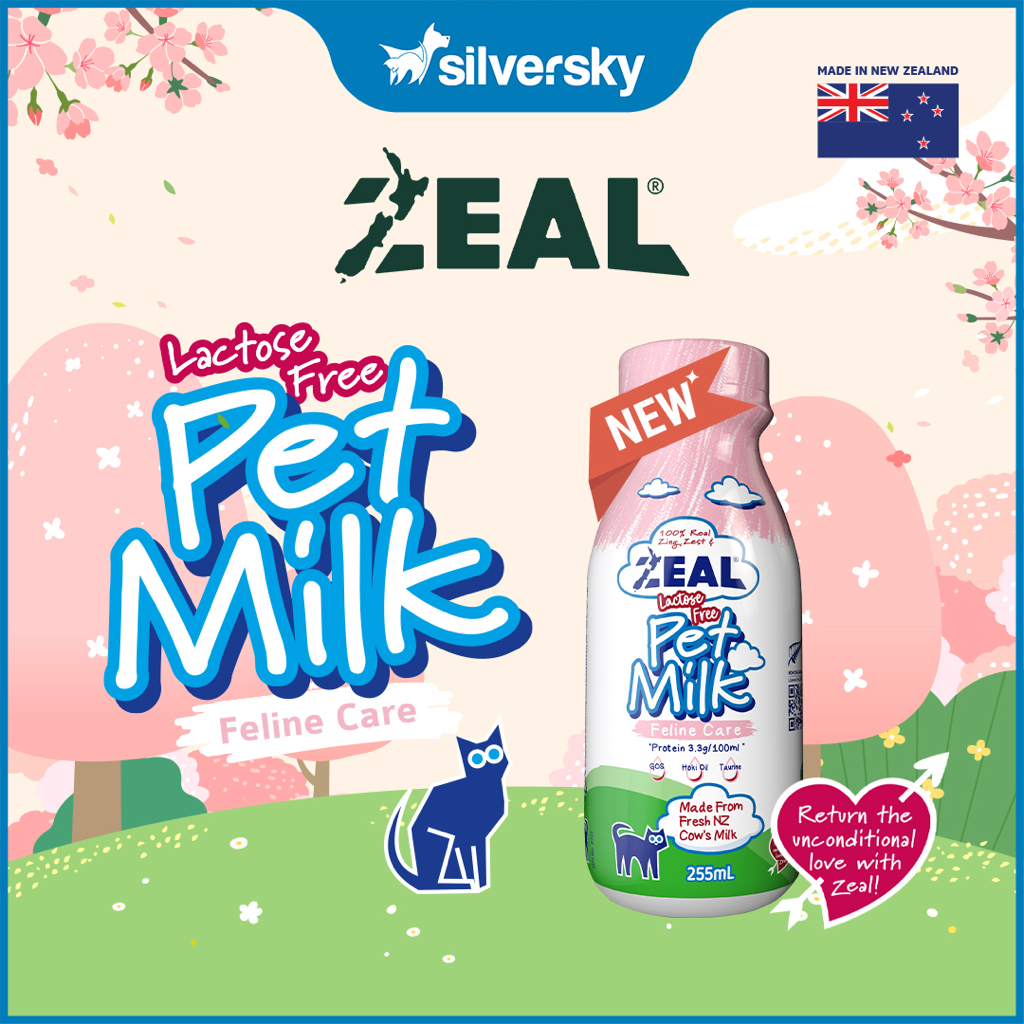Zeal Milk for Cats | New Zealand Cows' Milk 255ml | Lactose Free | With Taurine | Shopee Singapore