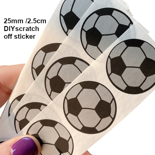 DIY Scratch off 25mm Soccer Football stickers 30 pieces stickers cards ...