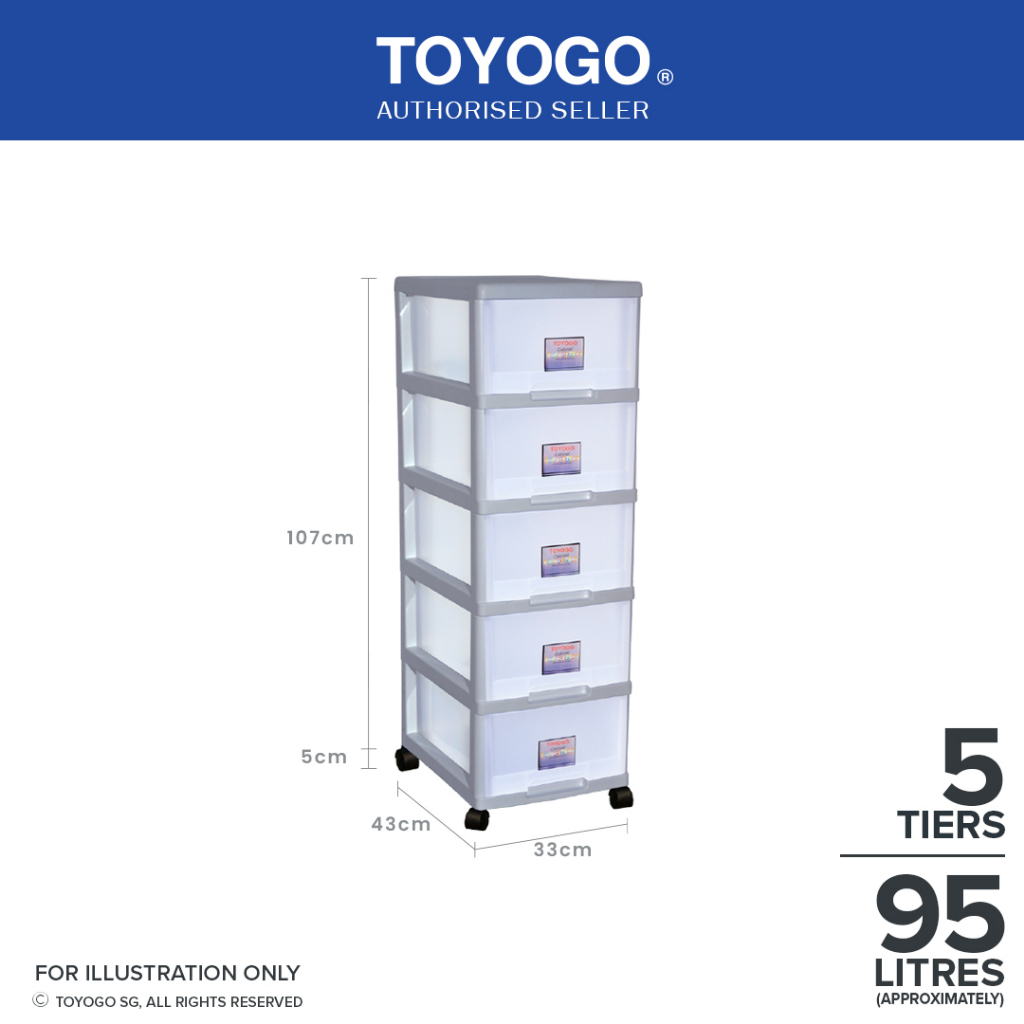 Toyogo 802-4 802-5 Plastic Storage Cabinet / Drawer With Wheels ...