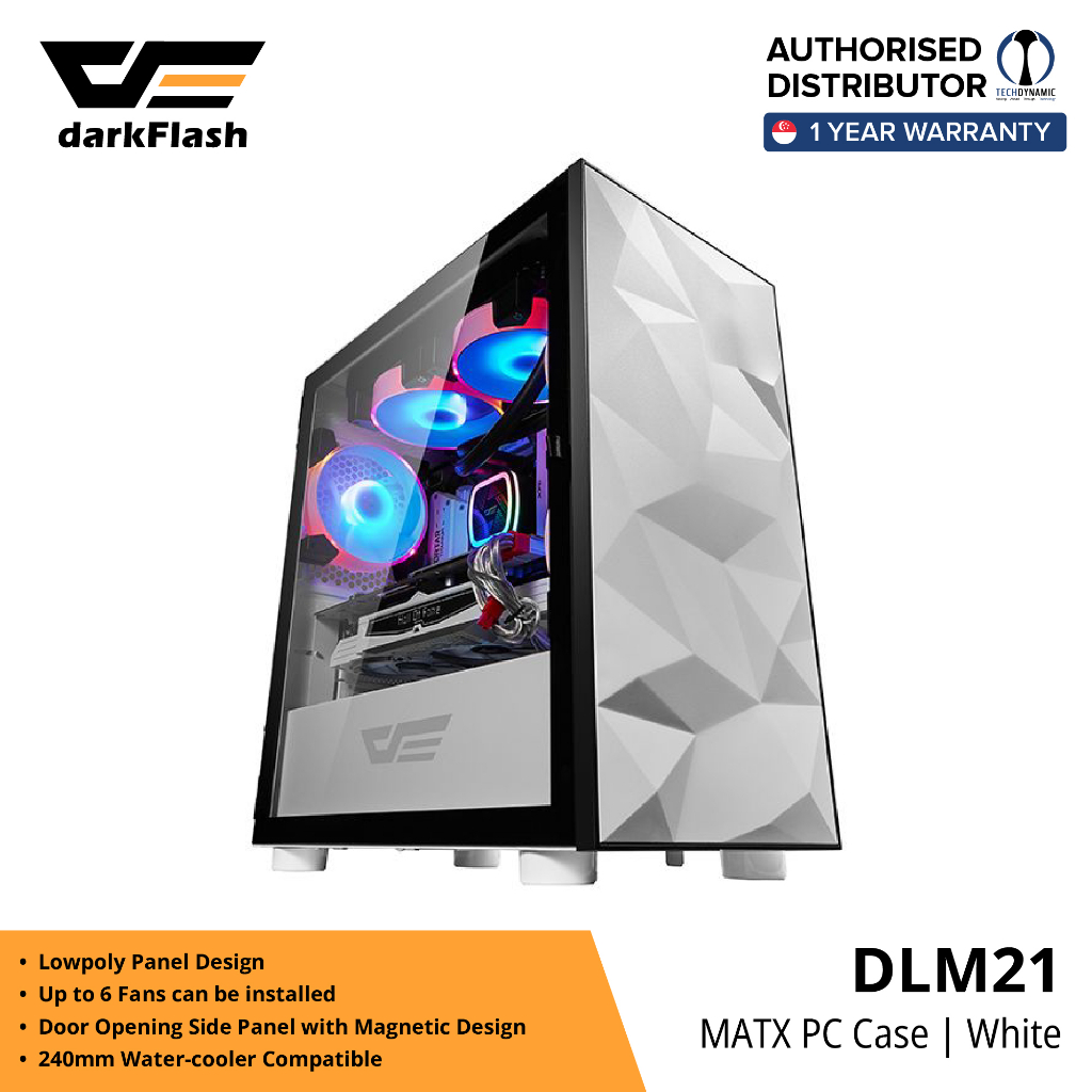 darkFlash DLM21 MATX PC Case - Tempered Glass Gaming Case [2 Color ...