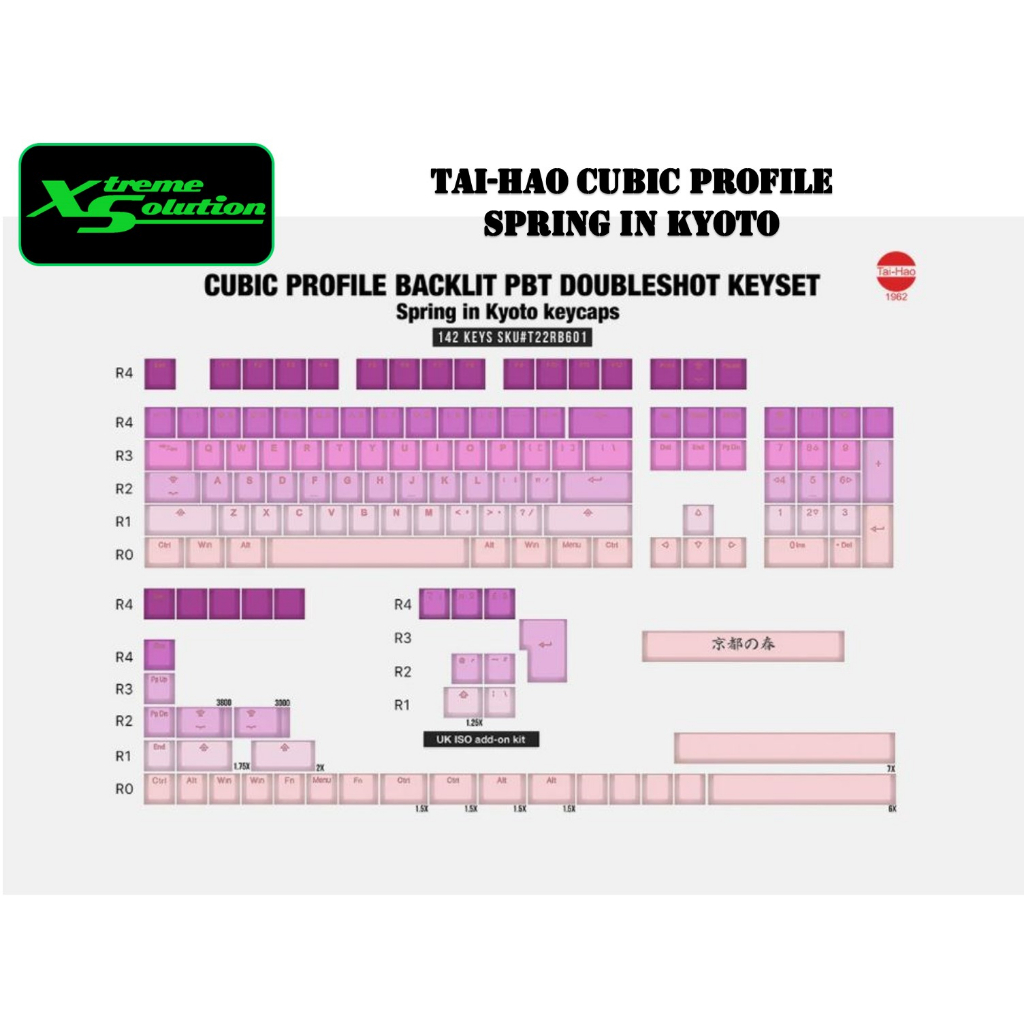 Tai-Hao PBT Cubic Profile - Spring In Kyoto 142 Keys Keycap Set ...