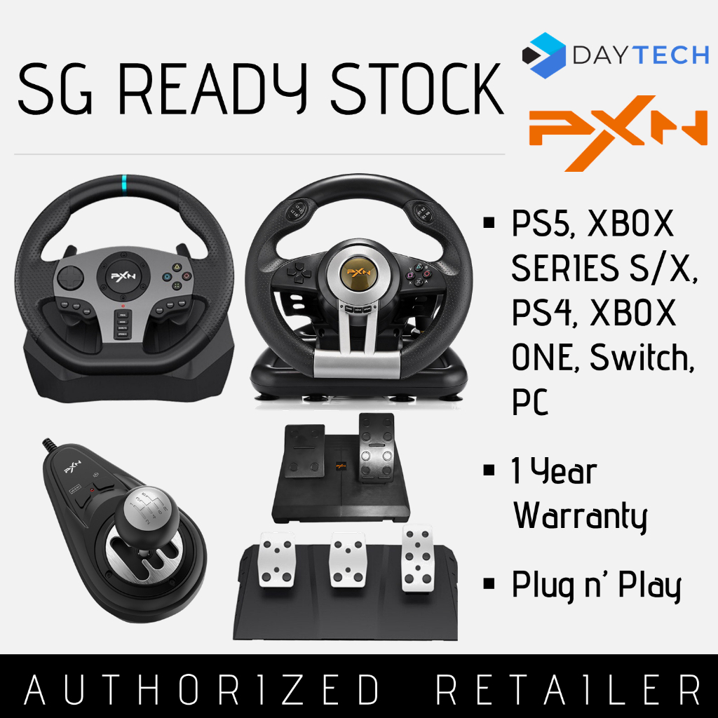 [SG Stock] PXN V3II V900 V9 V10 Gaming Steering Wheel for Racing on PS5 XBOX Series PC PS4 Xbox ...