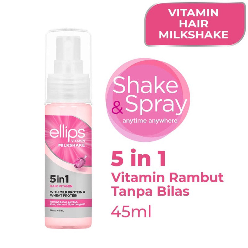 Elips Ellips Vitamin Milkshake 5 in 1 Hair Vitamin Shake Spray 45ml | Shopee Singapore