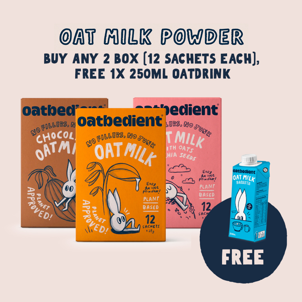Oatbedient Powder Oat Milk 1Box, 12Sachets – Chocolate / Chia Seeds ...