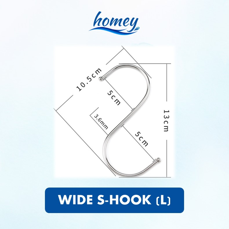 SG Homey Stainless Steel S Hook Multi-Purpose Cross Bar S Hook Curved S ...