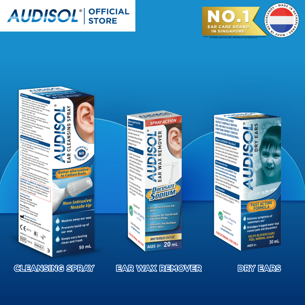 Audisol Ear Wax Remover/Cleansing Spray/Dry Ear | Shopee Singapore