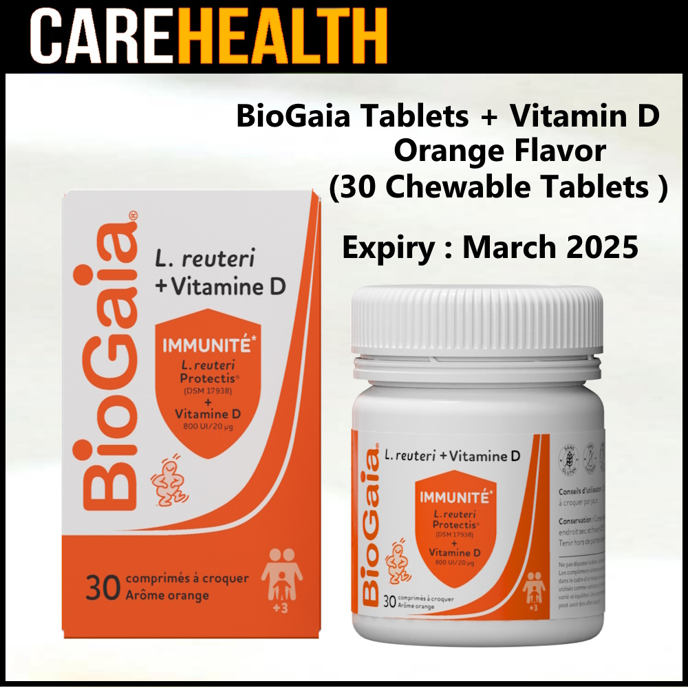 Biogaia Probiotic with Vitamin D - Orange Flavor ( 30 Chewable Tablets ...