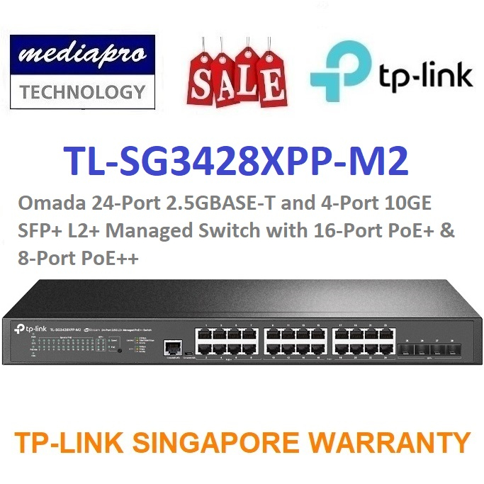 TP-LINK TL-SG3428XPP-M2 Omada 24-port 2.5G 4-port 10GE SFP+ L2+ Managed ...