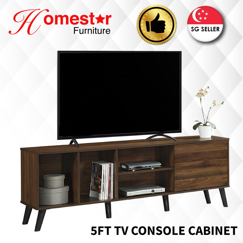 Aalto TV cabinet 5FT TV Console Columbia Oak Multi compartment Open ...