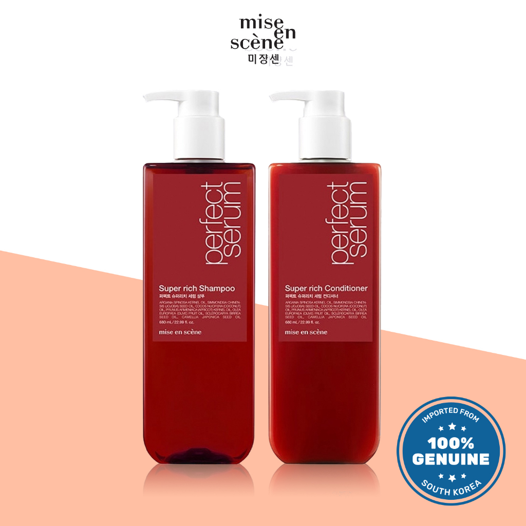 Mise en scene Perfect Serum Super Rich shampoo and conditioner 680ml ...