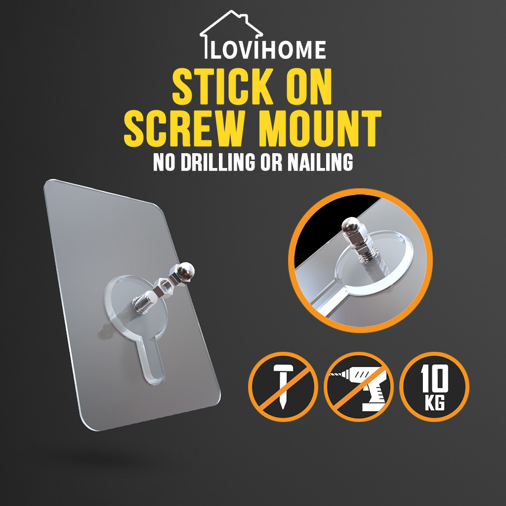SG DIY Stick On Screw Mount - No Drill Traceless Strong Wall Hanging ...