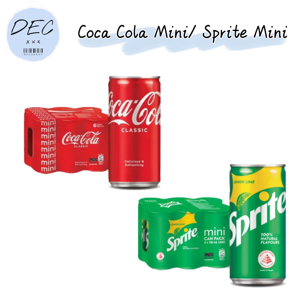 Coca Cola Mini/Sprite Mini 180ml x 6 Cans | Shopee Singapore