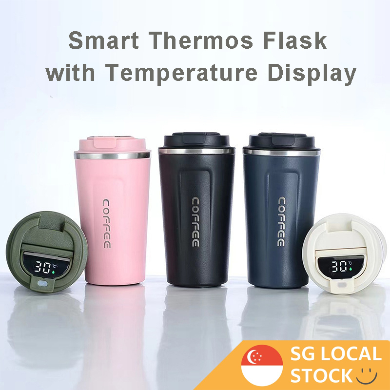 Smart Thermos Flask with Temperature Display Stainless Steel Coffee Cup ...