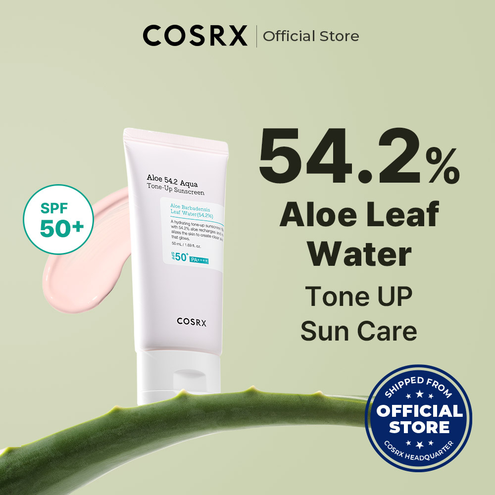 [COSRX][NEW]50mL, Aloe 54.2 Aqua Tone-up Sunscreen SPF 50+ PA++++, Brightening, Soothing ...