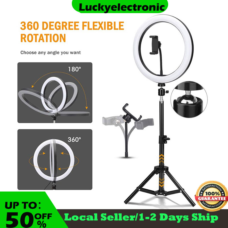 [SG] 3 Mode LED Ring Light with 2M Tripod Dimmable For Video Live Photo ...