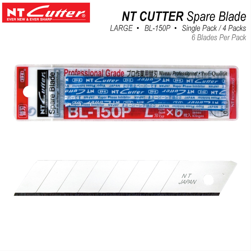 NT Cutter Spare Blade Refill Large BL-150P (Single pack / Bundle of 3 ...