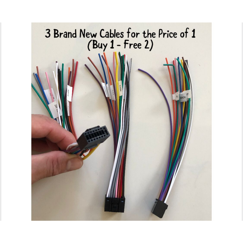 Buy 1 Free 2 (SG Seller) Power / Speaker Cable Wire 16 pin Connector ...