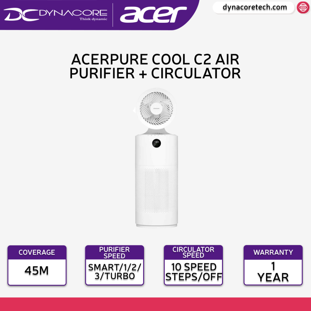 DYNACORE - Acerpure Cool C2 | AC551-50W 2in1 Air Purifier + Circulator ...