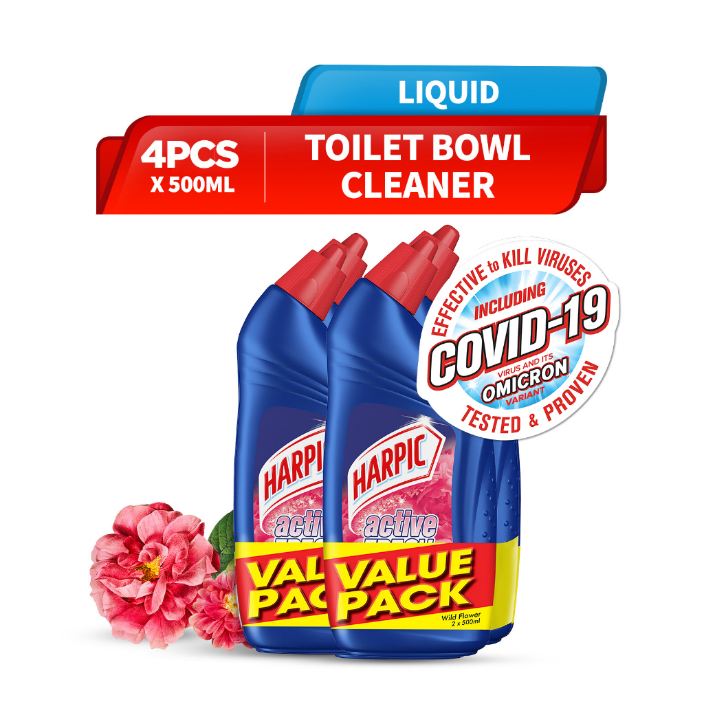[Bundle of 2] Harpic Wild Flower Toilet Bowl Cleaner Disinfectant ...