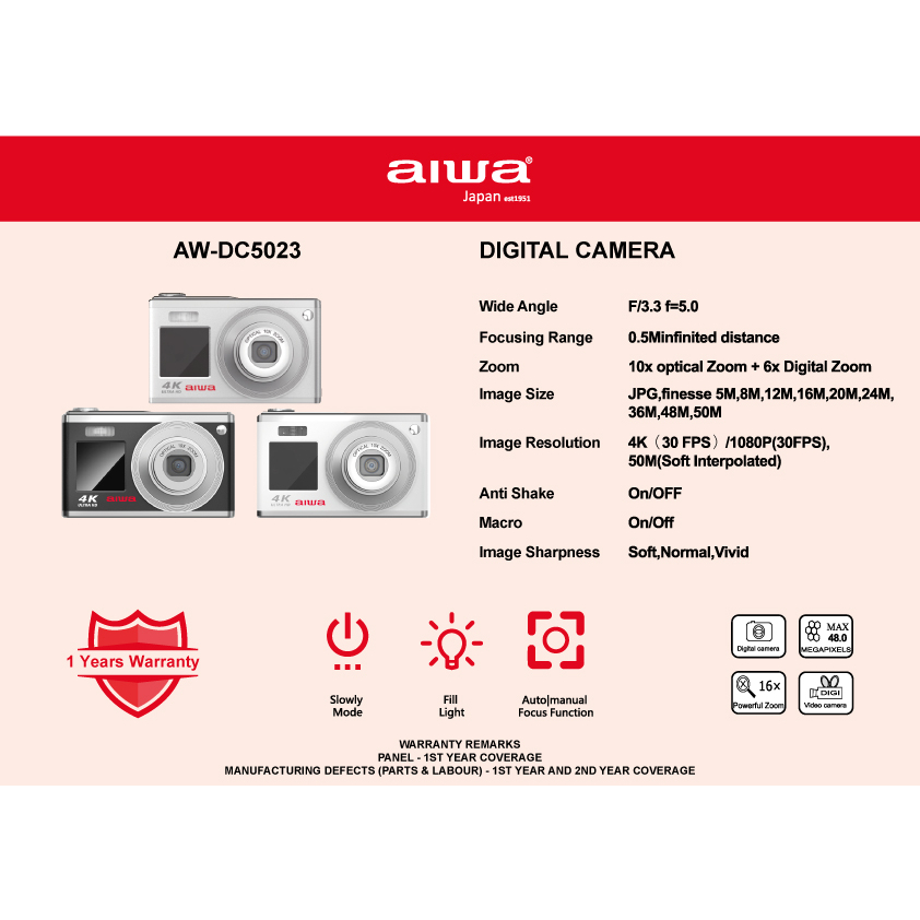 Aiwa Digital Camera|AW-DC5023 | Shopee Singapore