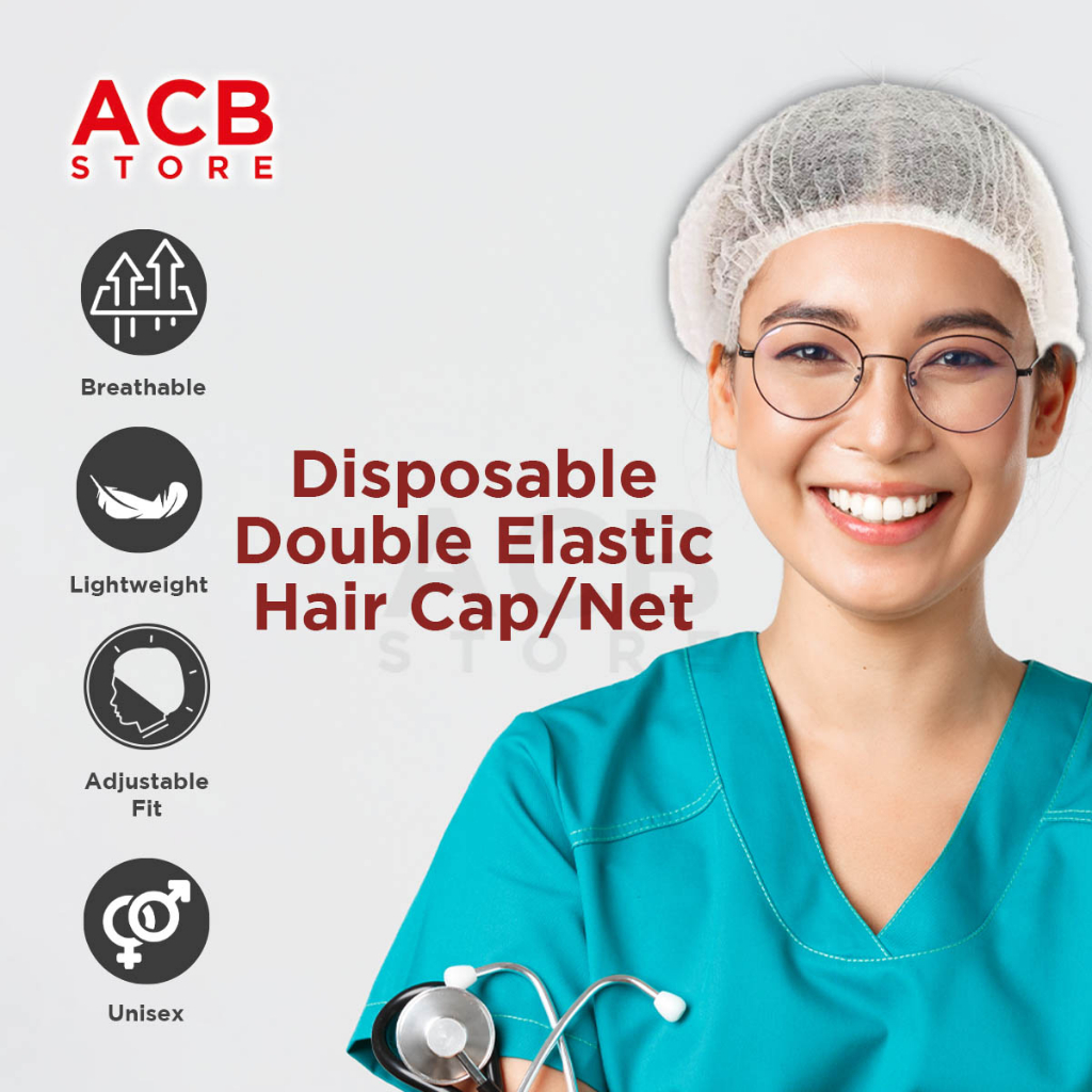 [SG BEST SELLING] 100pcs Disposable Non-woven Double Elastic 21" Unisex ...