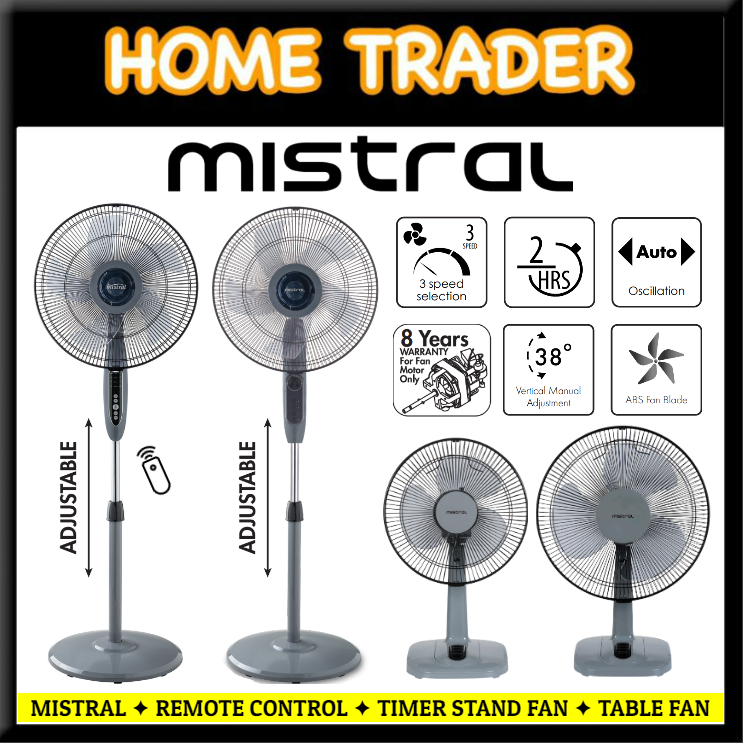 MISTRAL TIMER & REMOTE STAND FAN TABLE FAN MTF1203 MTF1603 MSF1633 ...