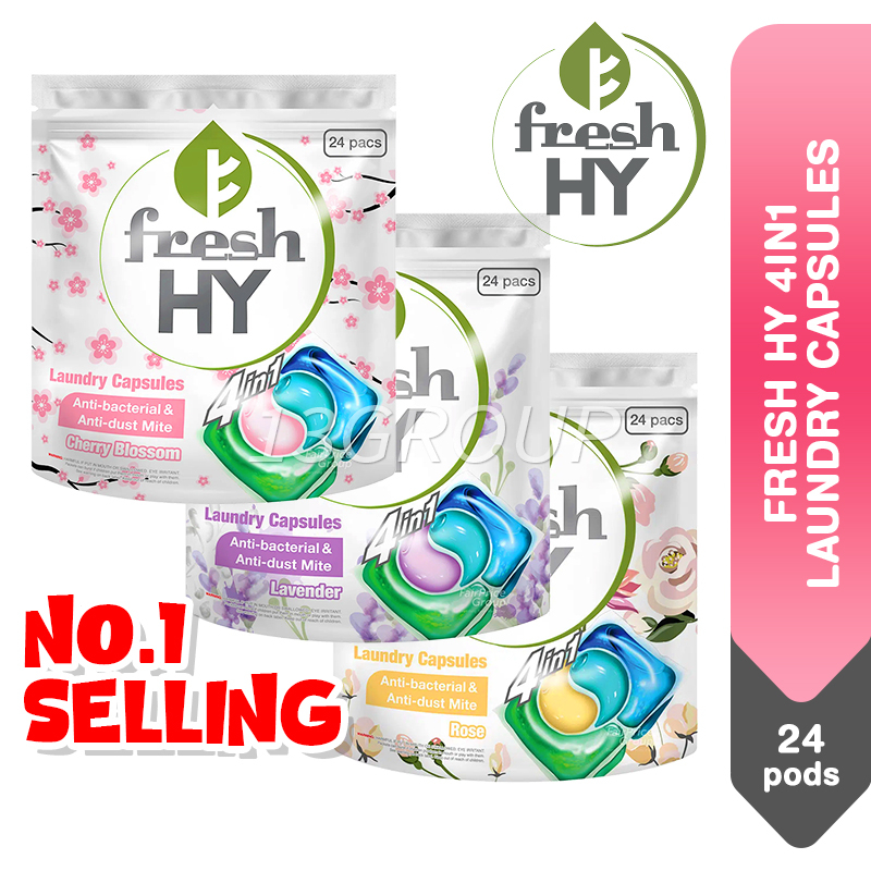 Fresh HY 4in1 Laundry Capsules Cherry Blossom / Lavender / Rose, 24 ...