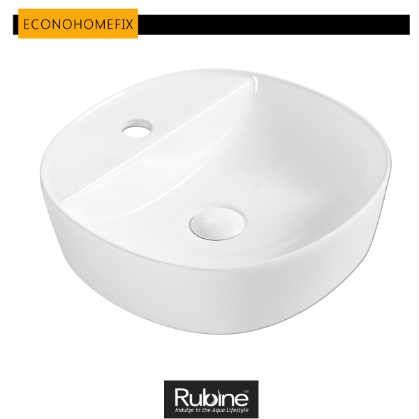 [ RUBINE ] SPIN 40M Countertop ROUND Ceramic Hand Wash Basin , High ...