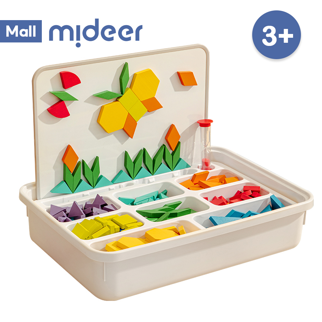 Mideer Magnetic Geometry Blocks Toy with Whiteboard (250 Pcs) | Shopee ...