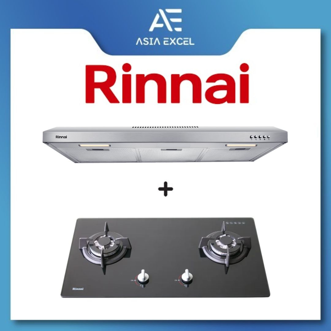 RINNAI RH-S95A-SSVR 90CM SLIMLINE HOOD + RINNAI RB-7302S-GBS 2 BURNER GAS HOB | Shopee Singapore
