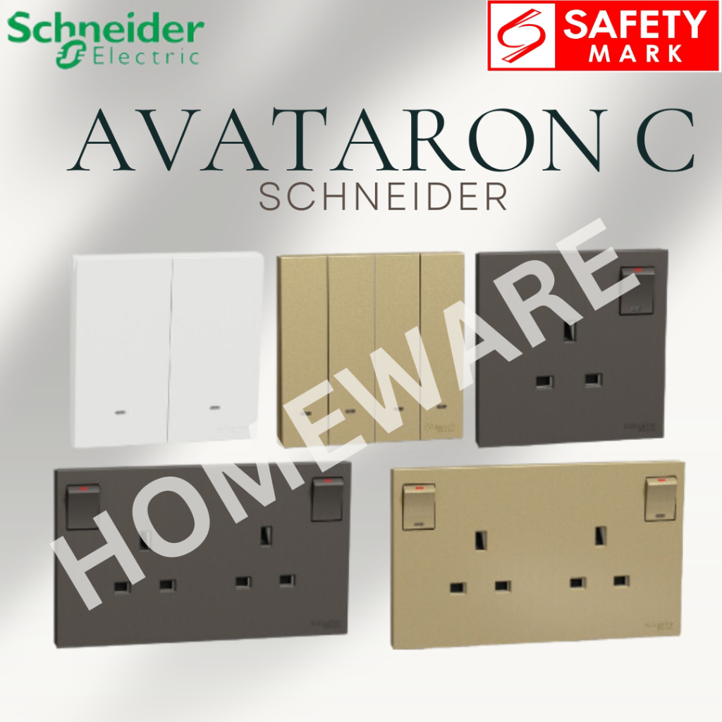 Schneider Electric AvatarOn C Switch and Socket White Dark Grey Wine ...