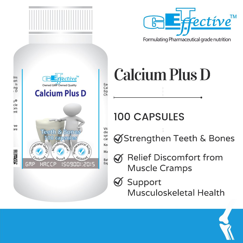 GET Effective Calcium Plus Vitamin D [30/100/450 caps] - Strengthen ...