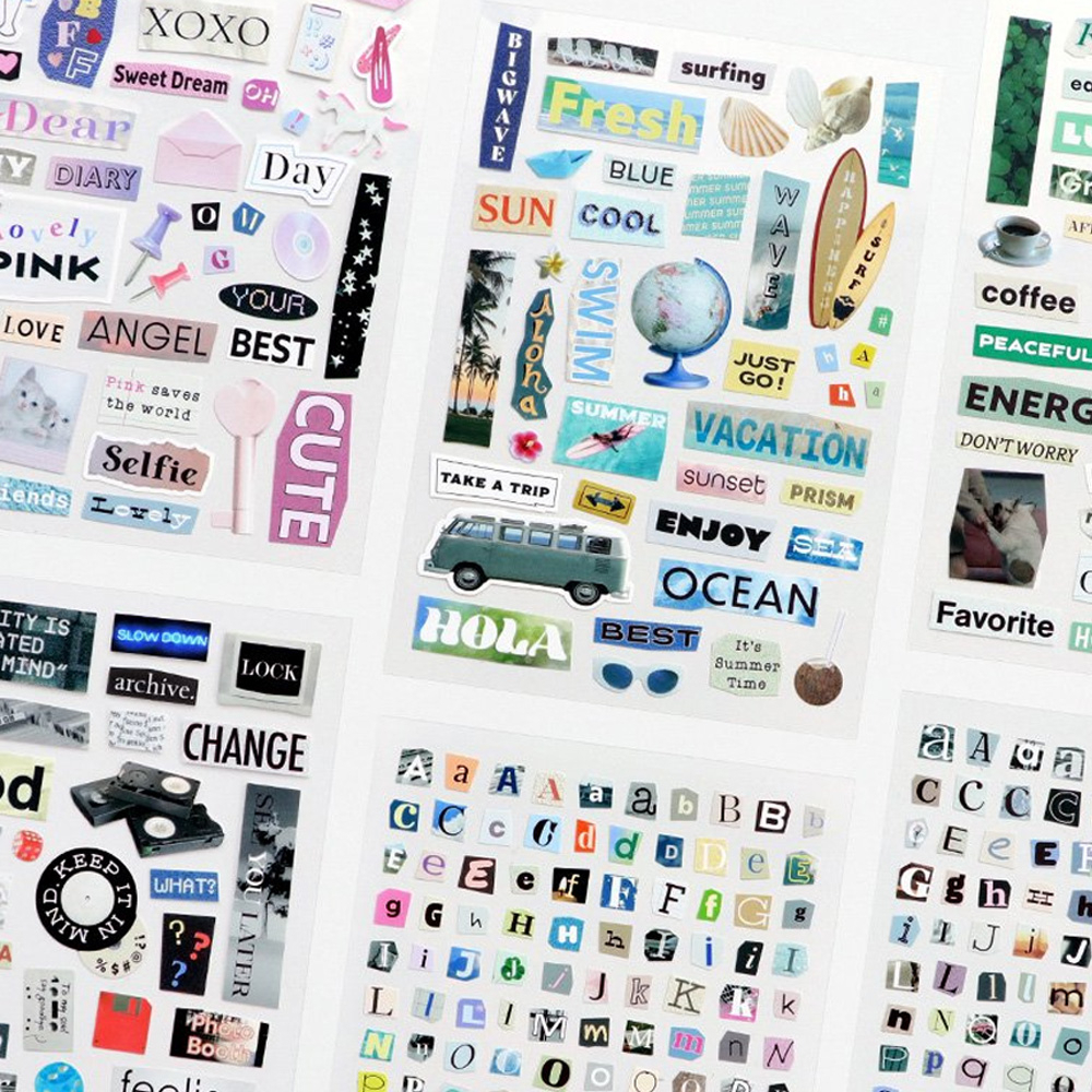 IC KOREA MAGAZINE COLLAGE STICKER PACK - Deco Stickers PP Removable ...