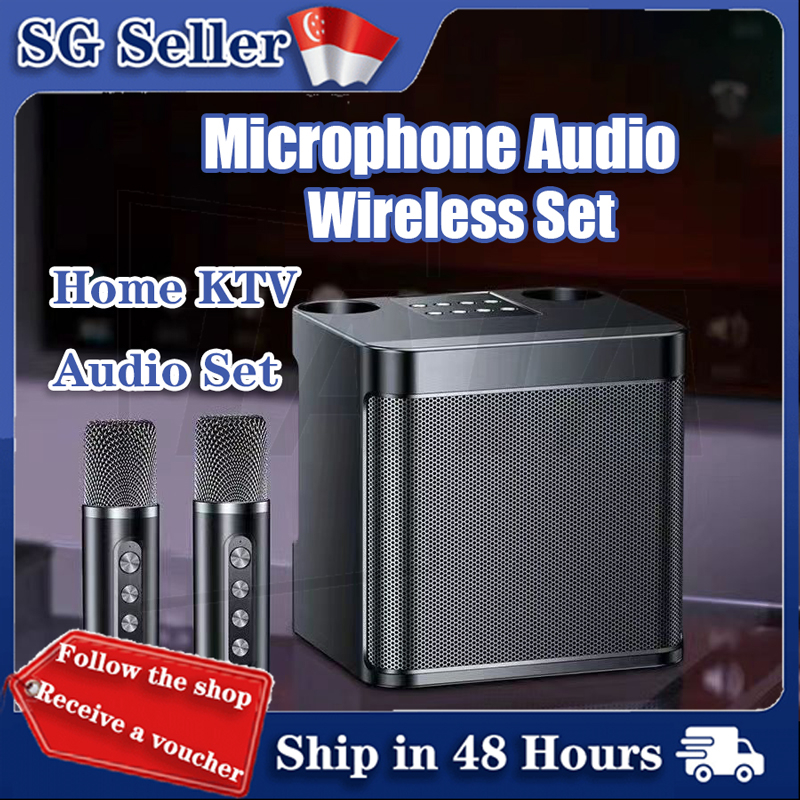 sg stock YS-203 Microphone Audio Wireless Home KTV Audio Set Buetooth ...