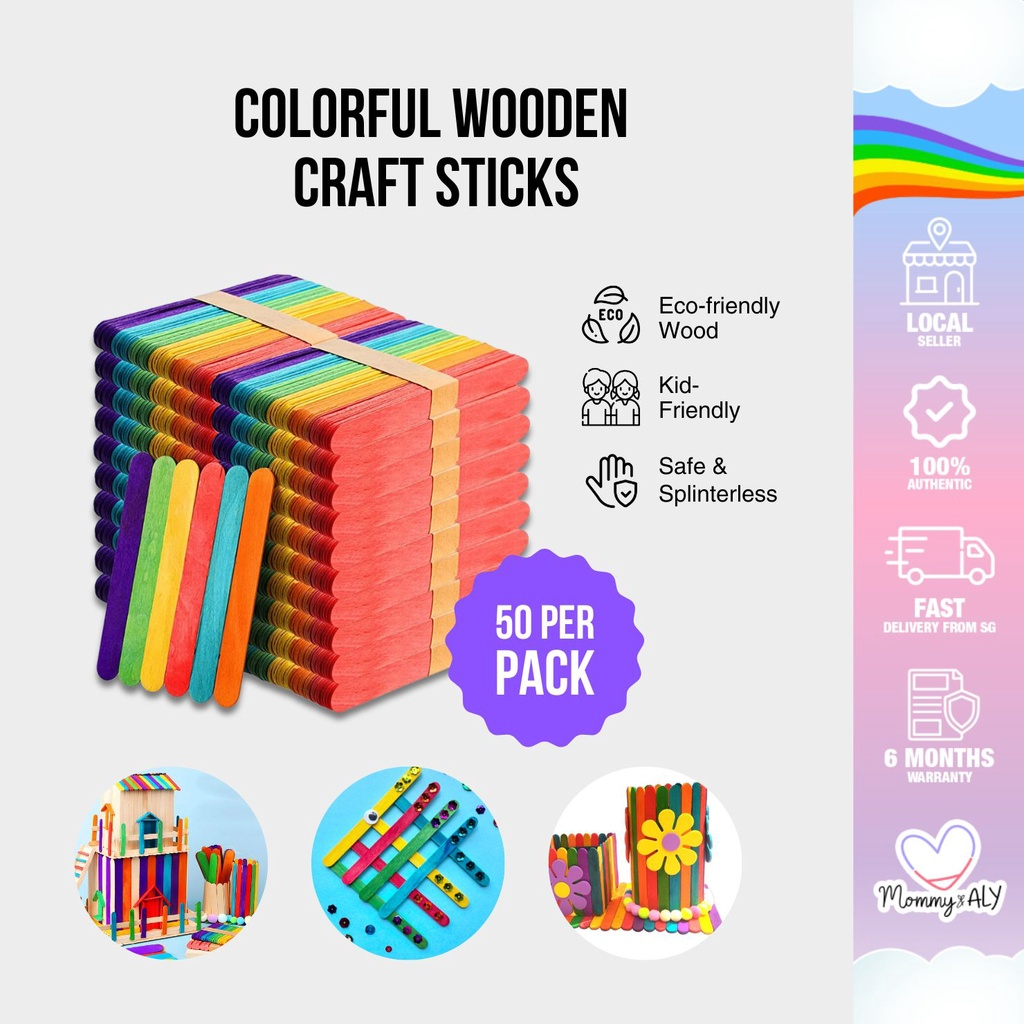 DIY Popsicle Sticks - Colorful Wood, Eco-Friendly, School Artwork ...