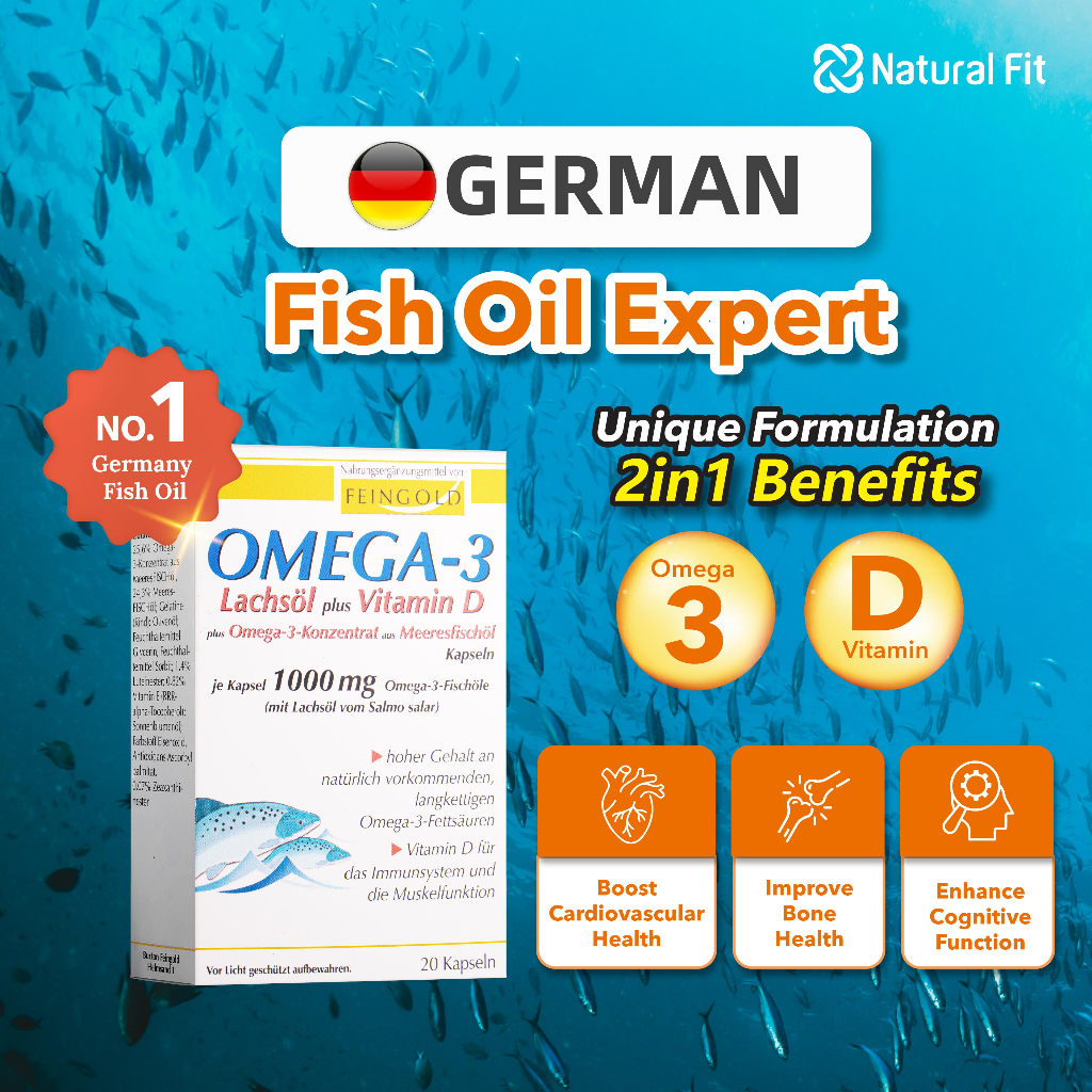 [30% OFF ]Feingold Omega-3 + Vitamin D | 1,000 mg Fish Oil with Vitamin ...